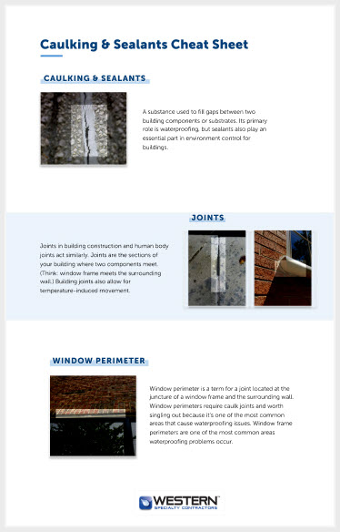 Caulking & Sealants Cheat Sheet - Western Education
